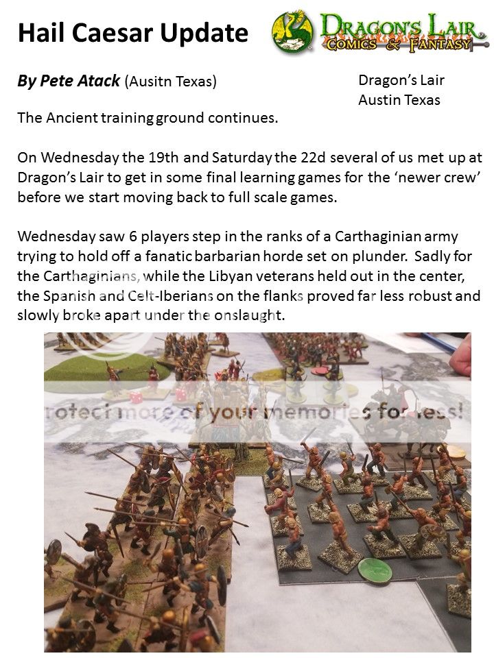 [TMP] "LSHM - Texas: Hail Caesar Battle Report " Topic
